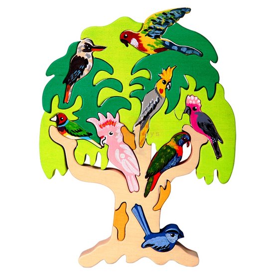 Fauna Australian Bird Tree Wooden Puzzle 17 Pieces – Enchanted Little Oak
